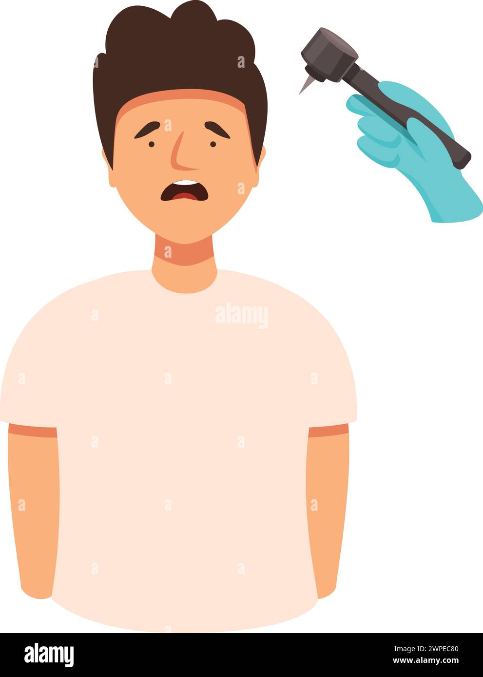 Young patient afraid icon cartoon vector. Room healthcare. Asian dental ...