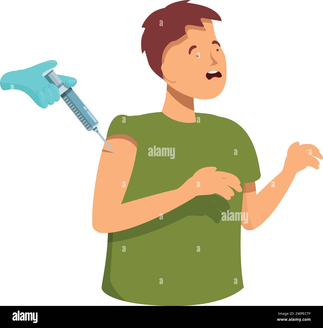 Crying scared boy icon cartoon vector. Vaccine injection. Medical ...