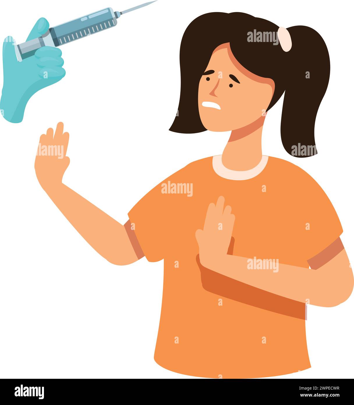 Girl vaccine injection icon cartoon vector. Healthcare disease. Surgery ...