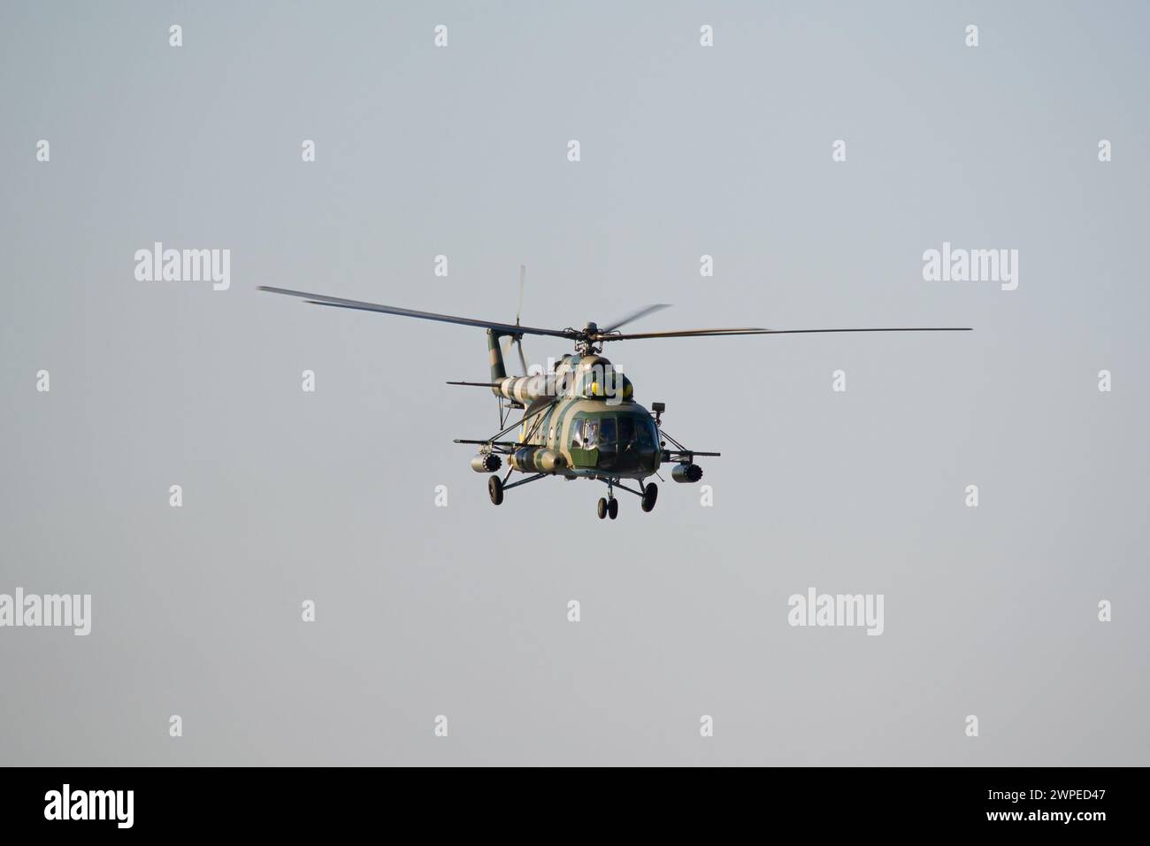 Ukrainian military helicopter taking off in the evening Stock Photo - Alamy