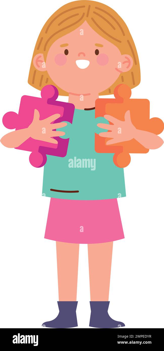 autism girl behavior isolated Stock Vector Image & Art - Alamy