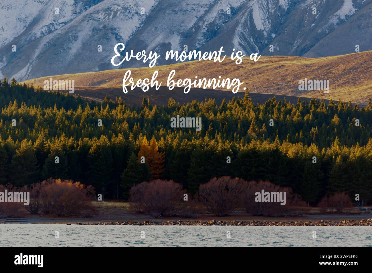 Autumn season landscape with inspirational quotes every moment is a ...