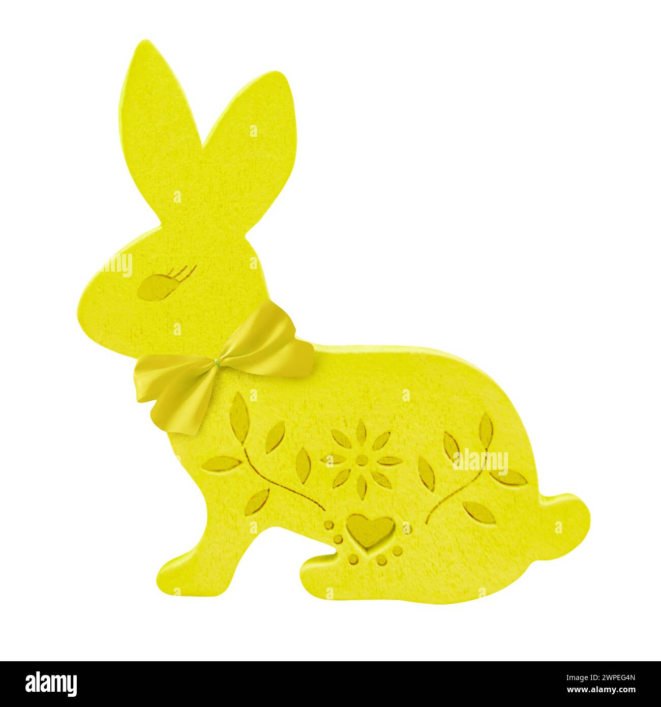 Yellow wooden Easter Bunny isolated on white background Stock Photo - Alamy
