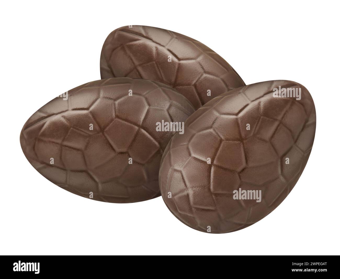 Three Chocolate Easter egg isolated on white background Stock Photo - Alamy