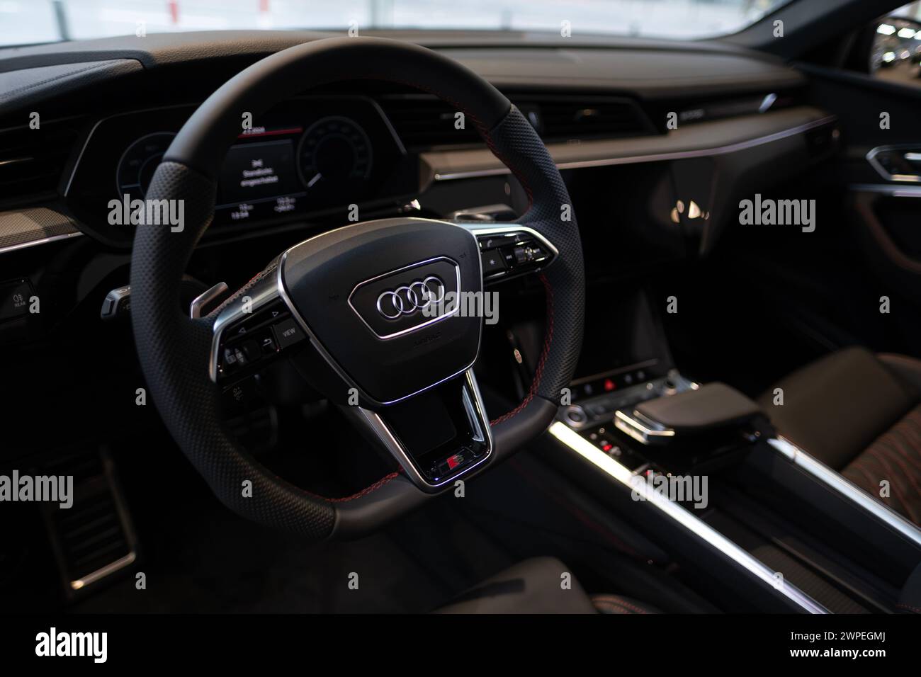 black steering wheel Audi Q8 Sportback e-tron 2024 Electric Car ...