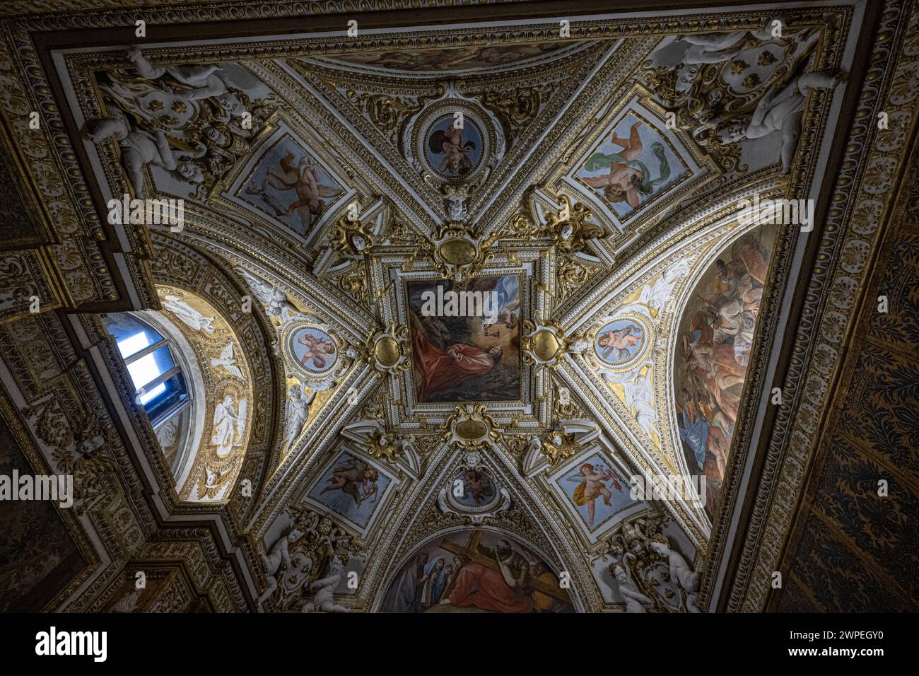 Ceiling in the Vatican Museum, Vatican City, Rome, Italy Stock Photo ...