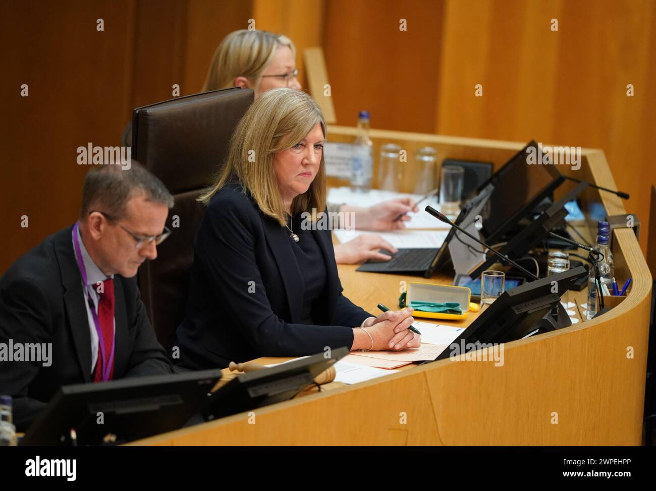 Presiding officer alison johnstone during first minster's questions at ...