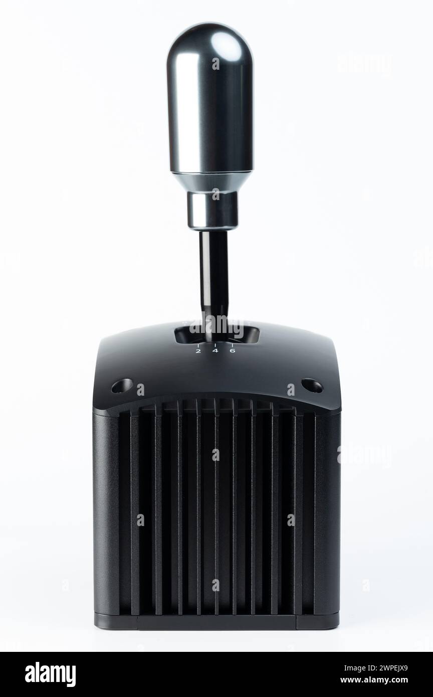 Manual metal sport race transmission isolated on white studio ...