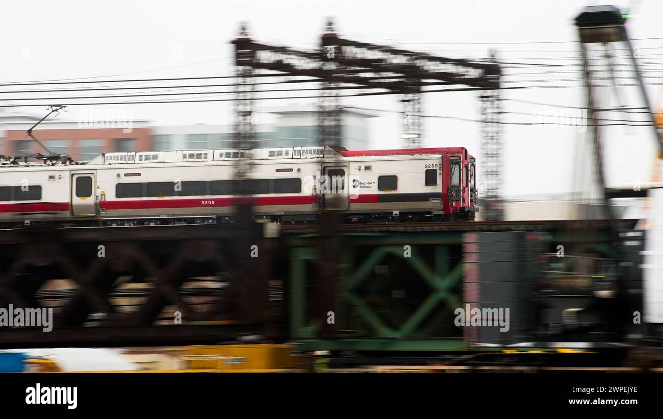 NORWALK,CT, USA - MARCH 6, 2024: Train from Metro North Railroad ...