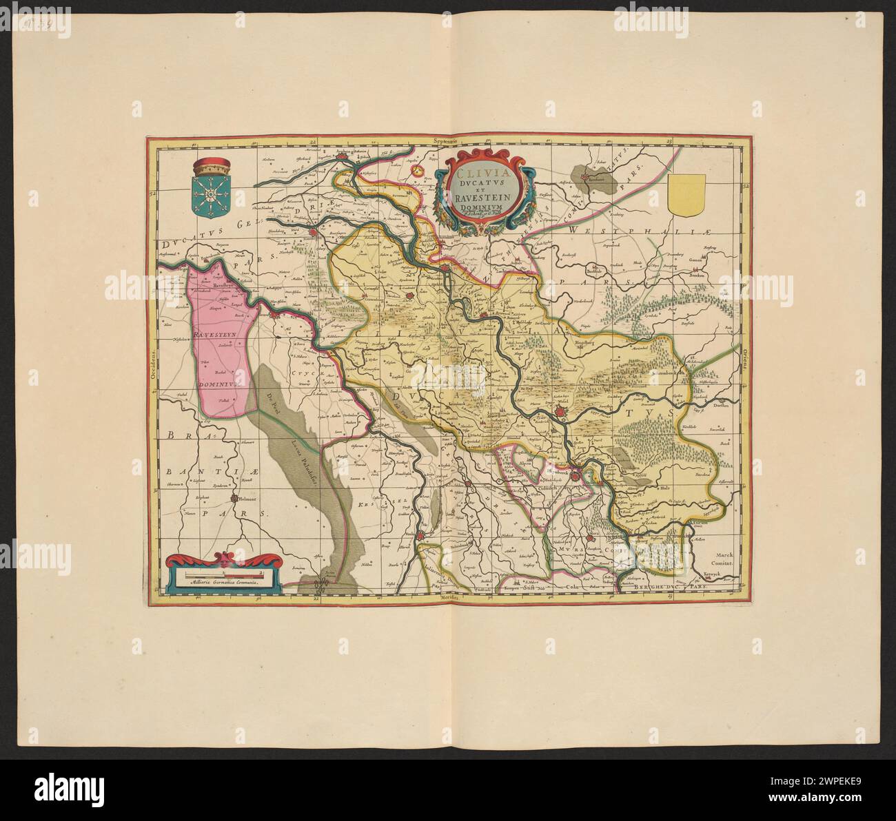 A 1711 map of the Duchy of Cleves and Ravenstein (Clivia ducatus et ...