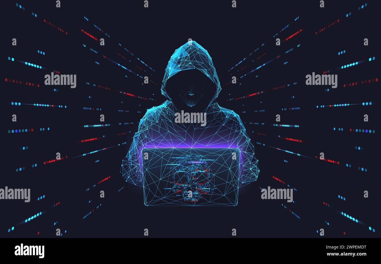 Cyber Hacker Attack Concept Abstract Digital Hacker Man Stock Vector