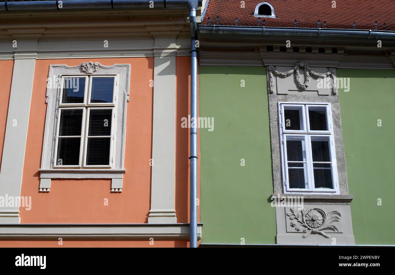 Colourful houses in the Var, Castle District, Budapest, Hungary Stock ...