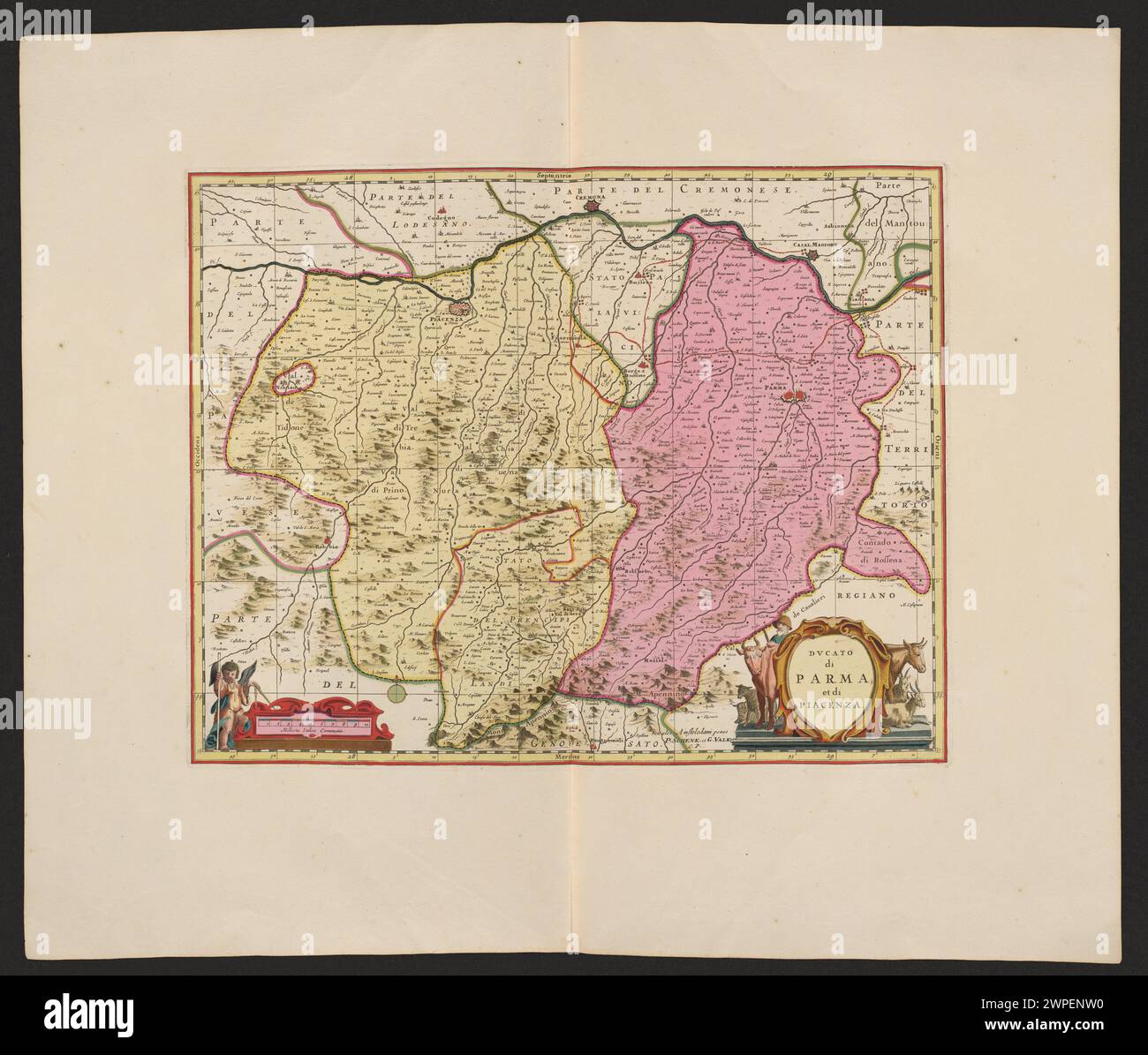 1711 map by Pieter Schenck and Gerard Valck illustrating the Duchy of ...
