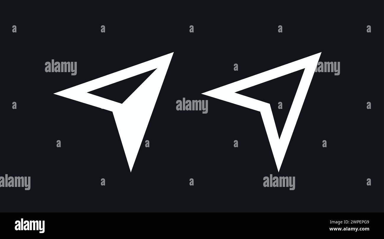 Navigation Arrow Set. Vector isolated editable set of black and white ...