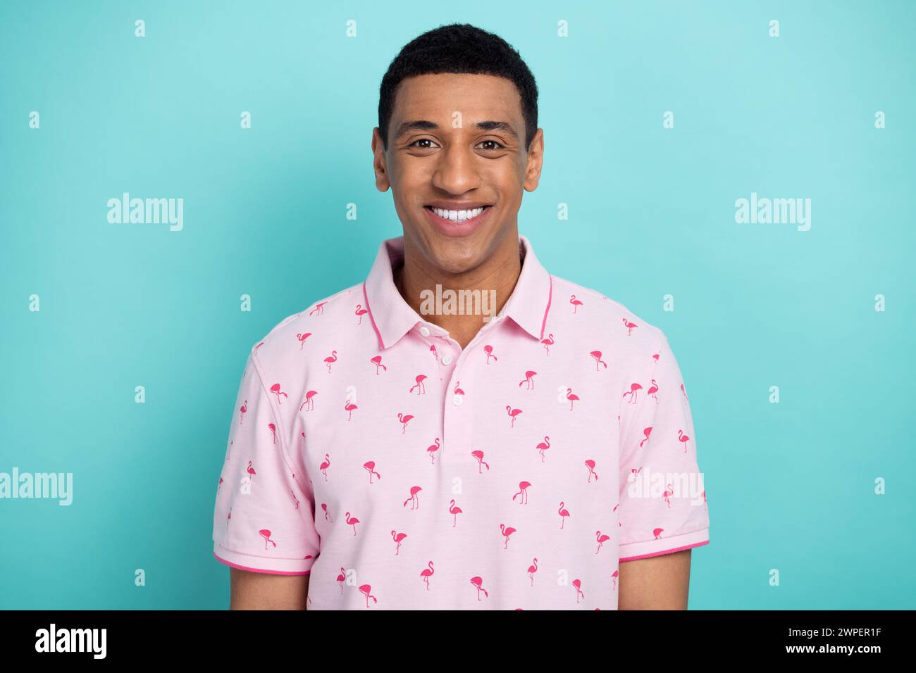 Portrait of cheerful nice person beaming toothy smile good mood ...