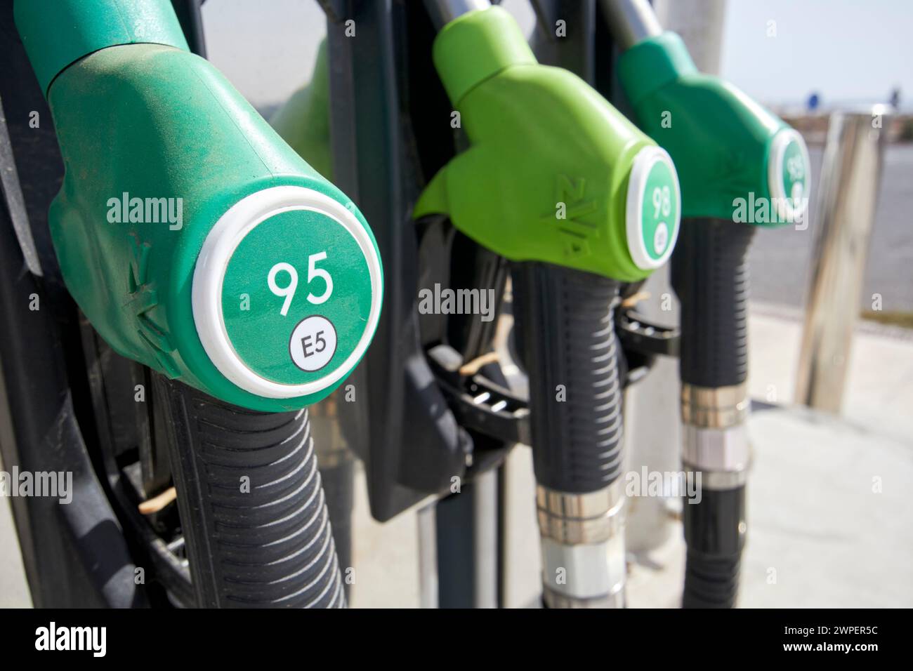 unleaded petrol fuel pumps at a service station playa blanca, Lanzarote ...
