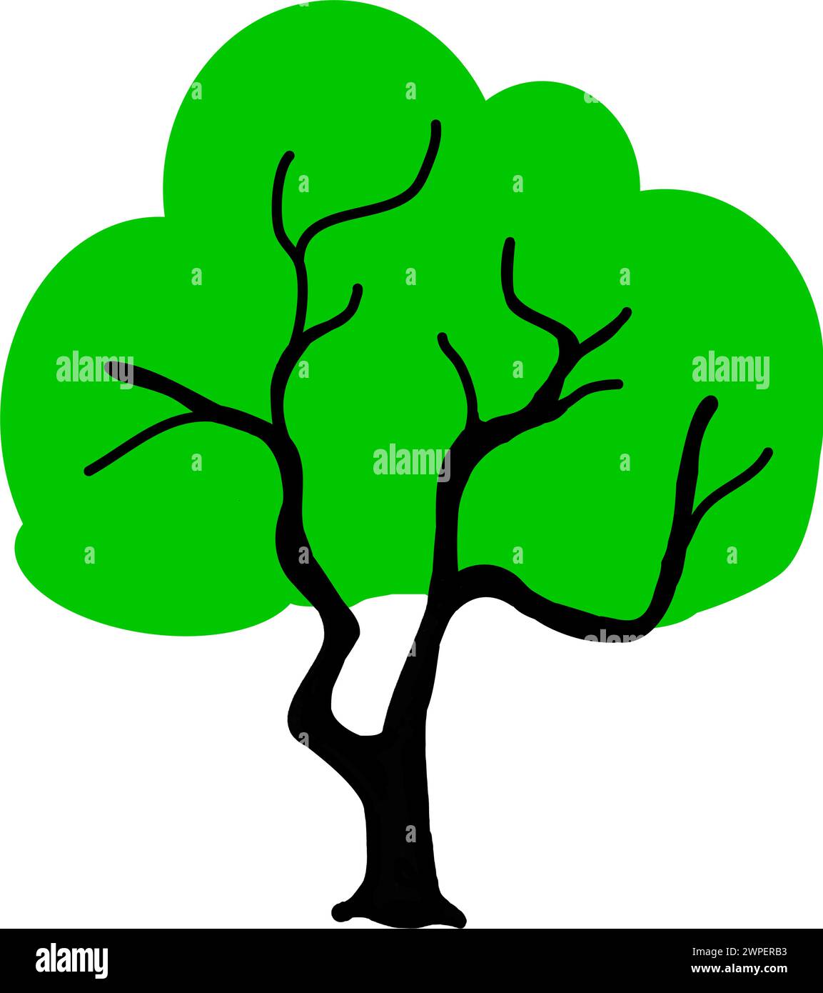 Tree with green minimalist treetop, vector, germany Stock Vector Image ...
