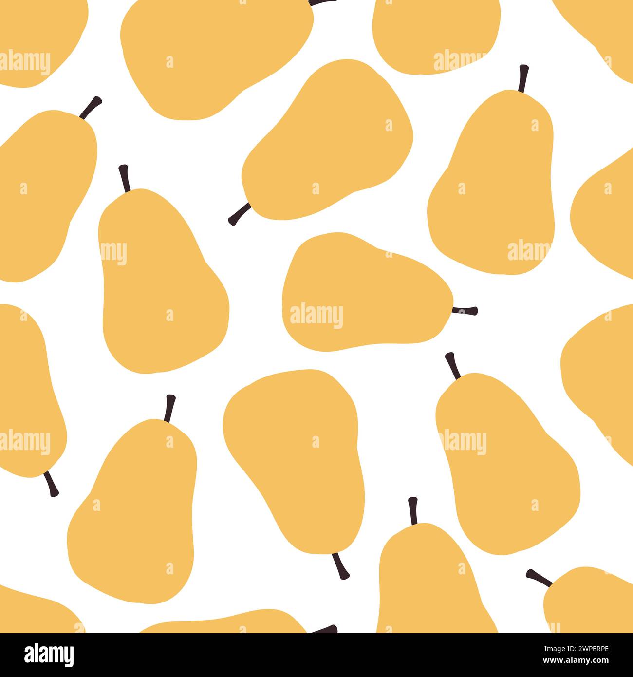 Seamless pattern with pears. Fruit pattern on white background. Vector ...