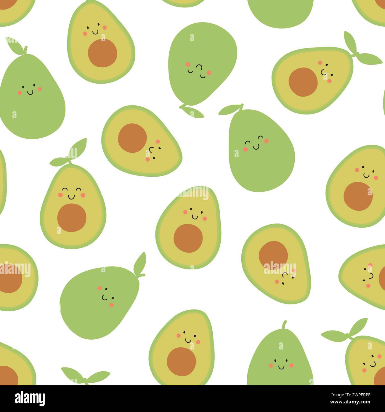 Cute avocado seamless pattern. Fruits background. Vector illustration Stock Vector Image & Art ...