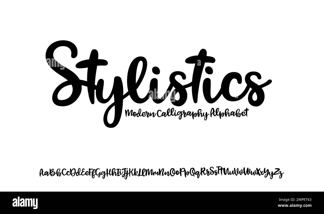 Vector hand drawn alphabet. Brush painted letters. Script typeface ...