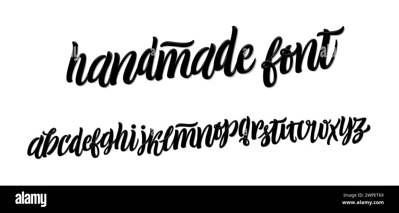 Vector hand drawn alphabet. Brush painted letters. Script typeface ...