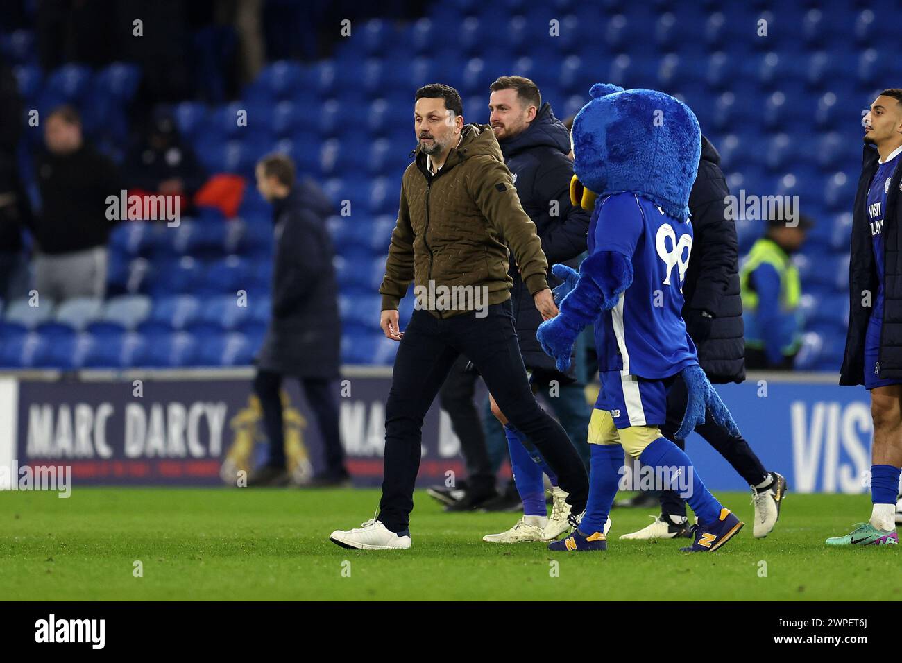 Cardiff, UK. 06th Mar, 2024. Erol Bulut, the manager of Cardiff City ...