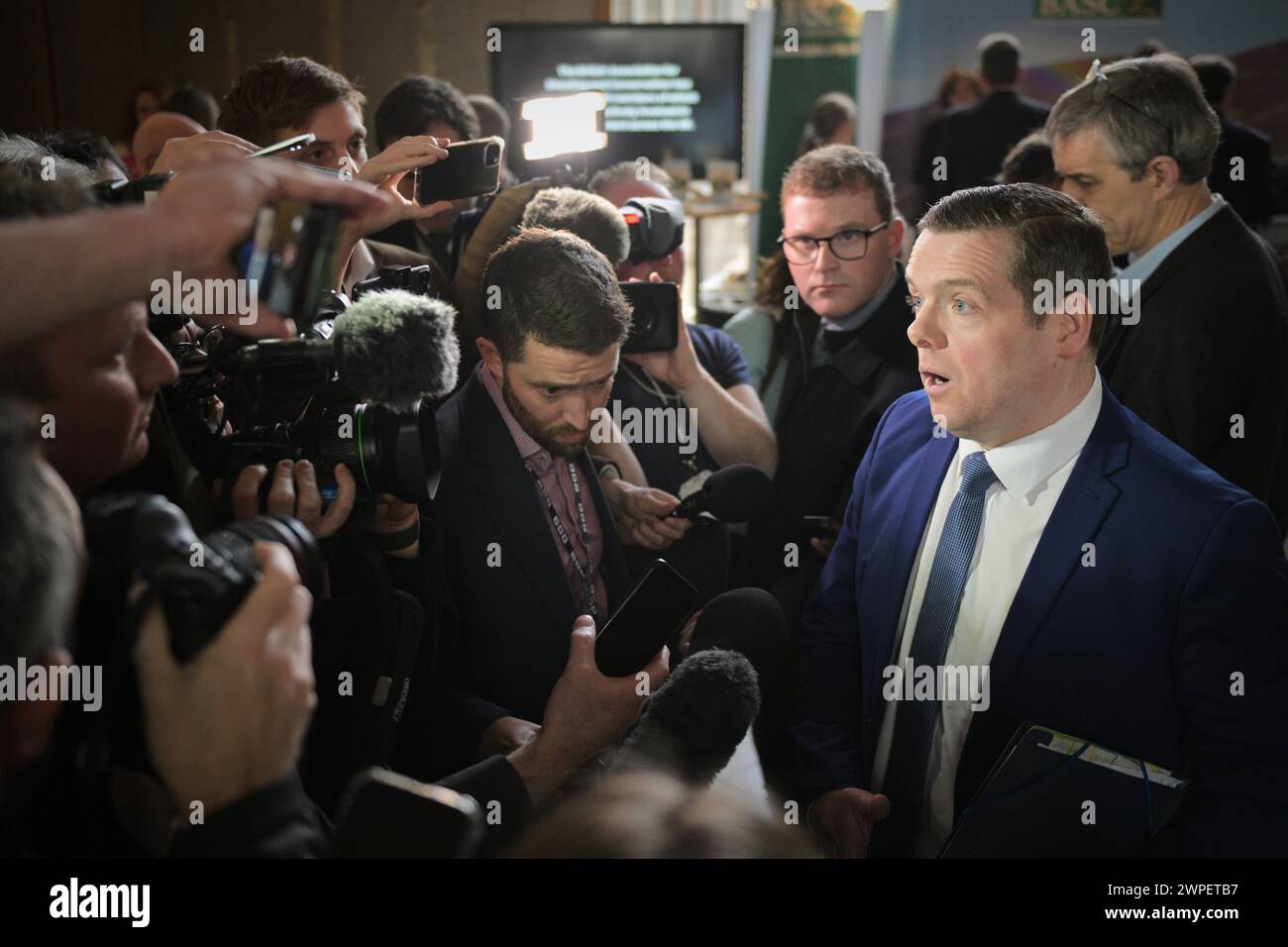 Edinburgh Scotland, UK 07 March 2024. Douglas Ross MSP at the Scottish ...