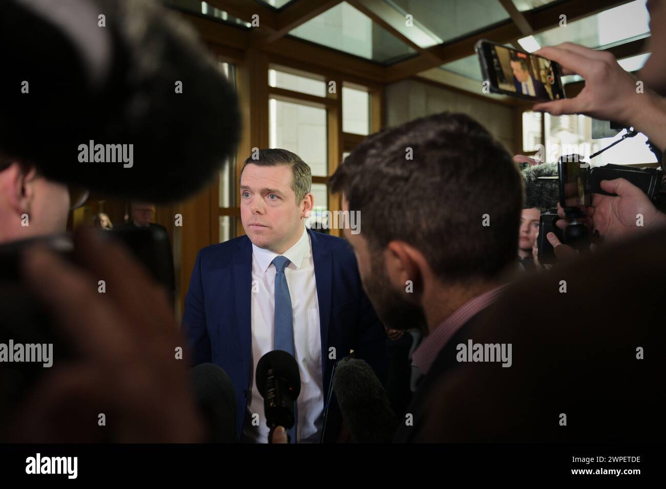 Edinburgh Scotland, UK 07 March 2024. Douglas Ross MSP at the Scottish ...