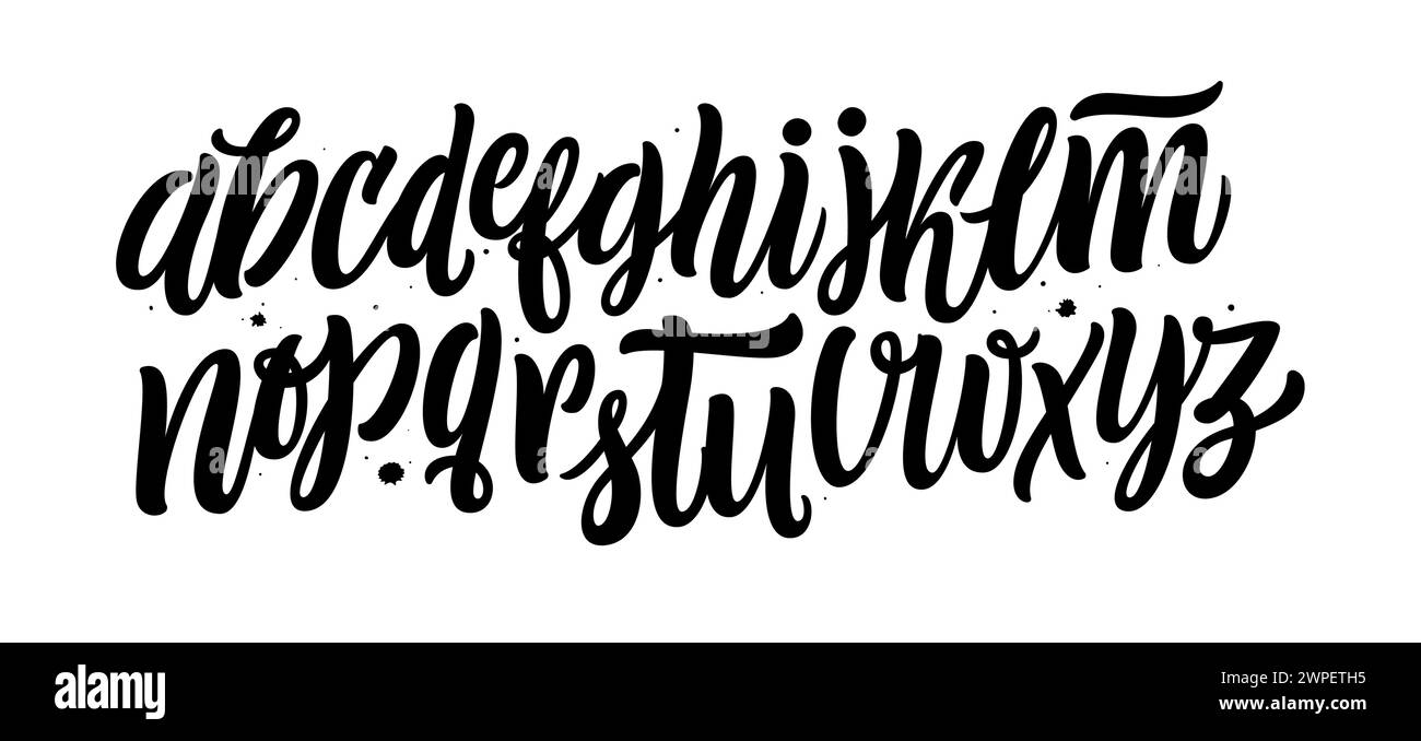 Vector Hand Drawn Alphabet. Brush Paint Letters. Decorative script ...