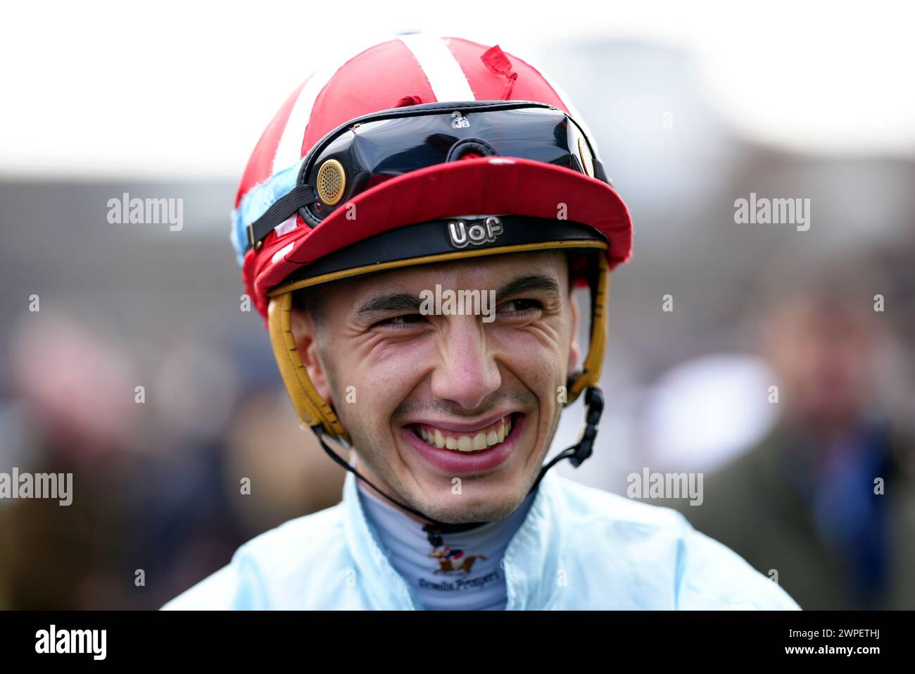 Jockey Andrea Pinna at Lingfield Park Racecourse, Surrey. Picture date ...