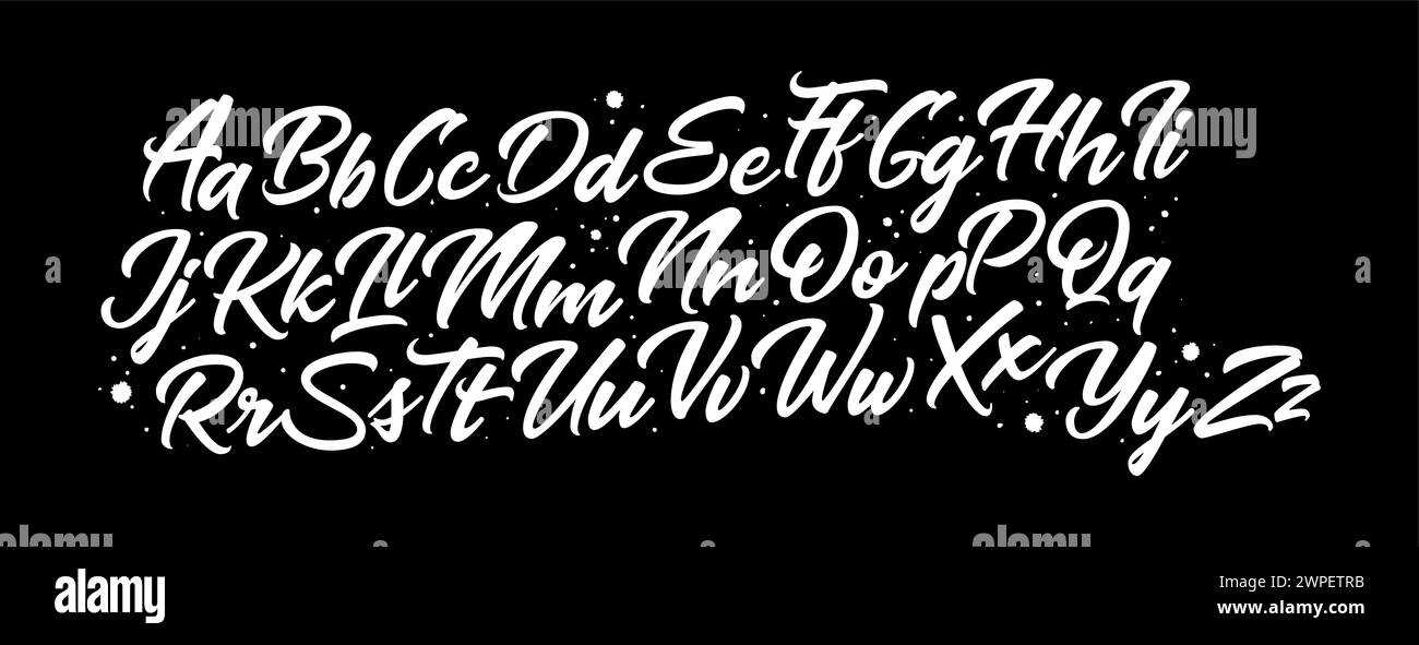 Vector Hand Drawn Alphabet. Brush Paint Letters. Decorative script ...