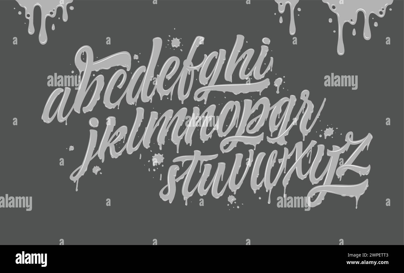 Vector Hand Drawn Alphabet. Brush Paint Letters. Decorative script ...