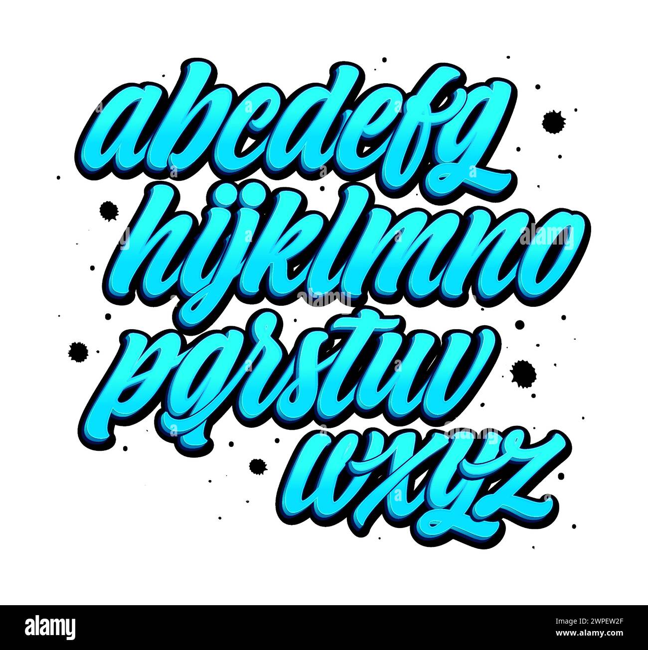 Vector Hand Drawn Alphabet. Brush Paint Letters. Decorative script ...