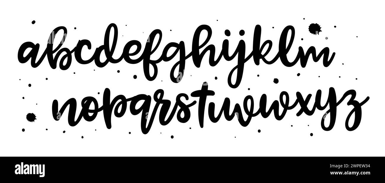 Vector Hand Drawn Alphabet. Brush Paint Letters. Decorative script ...