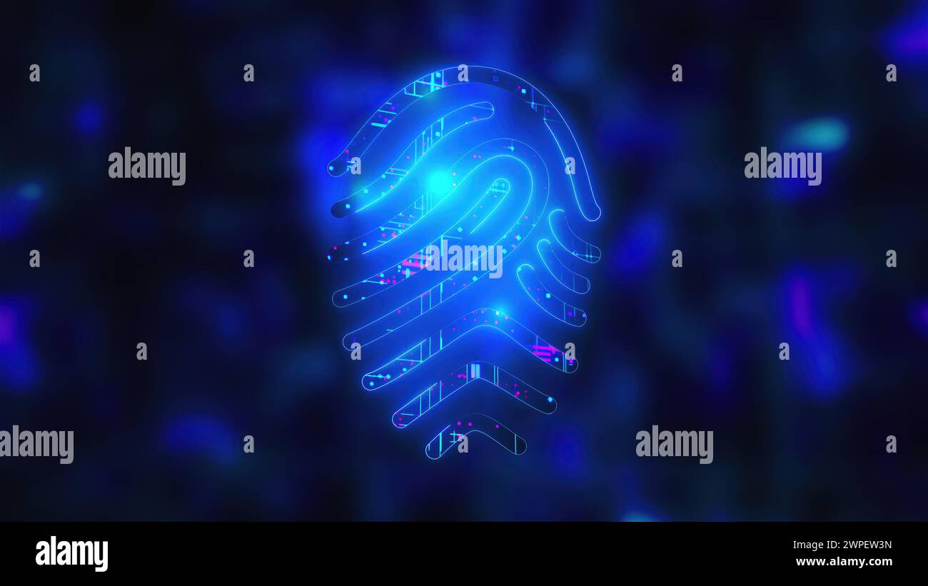 Digital animation security fingerprint scanner hi-res stock photography ...