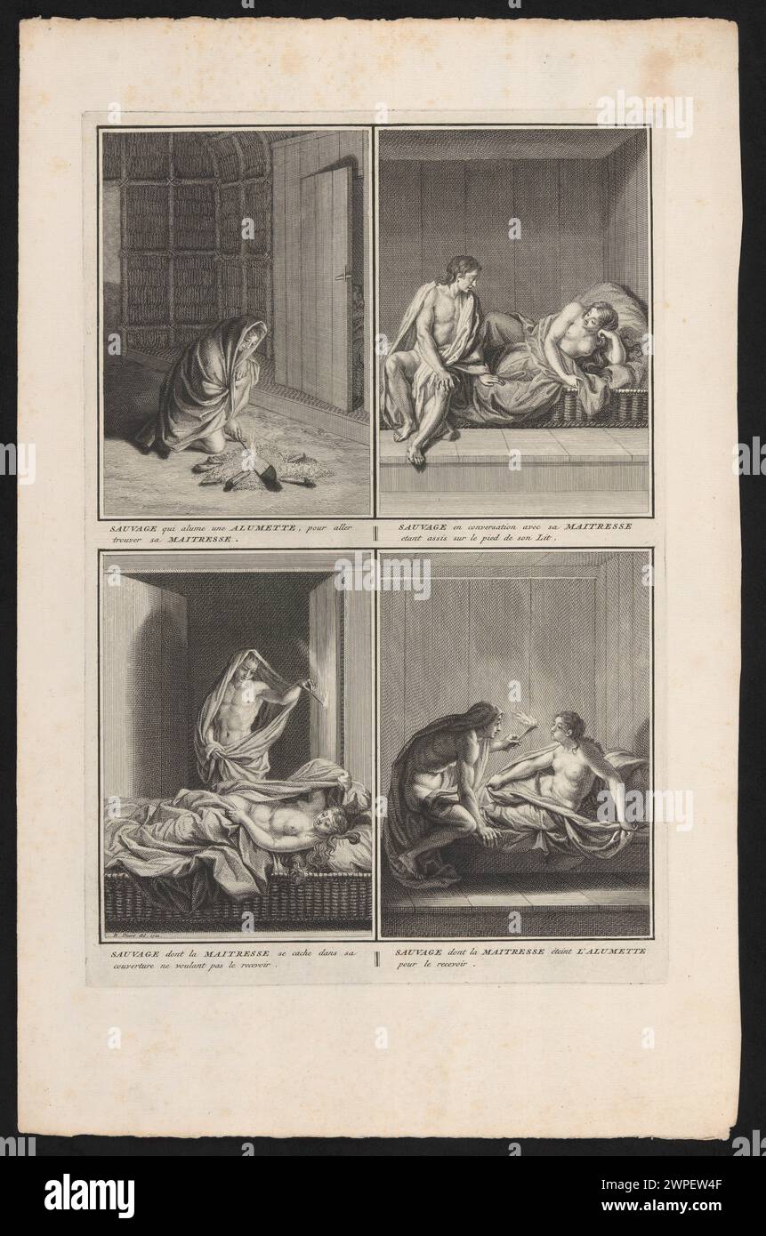 Four illustrations by Picart depicting love customs in indigenous ...