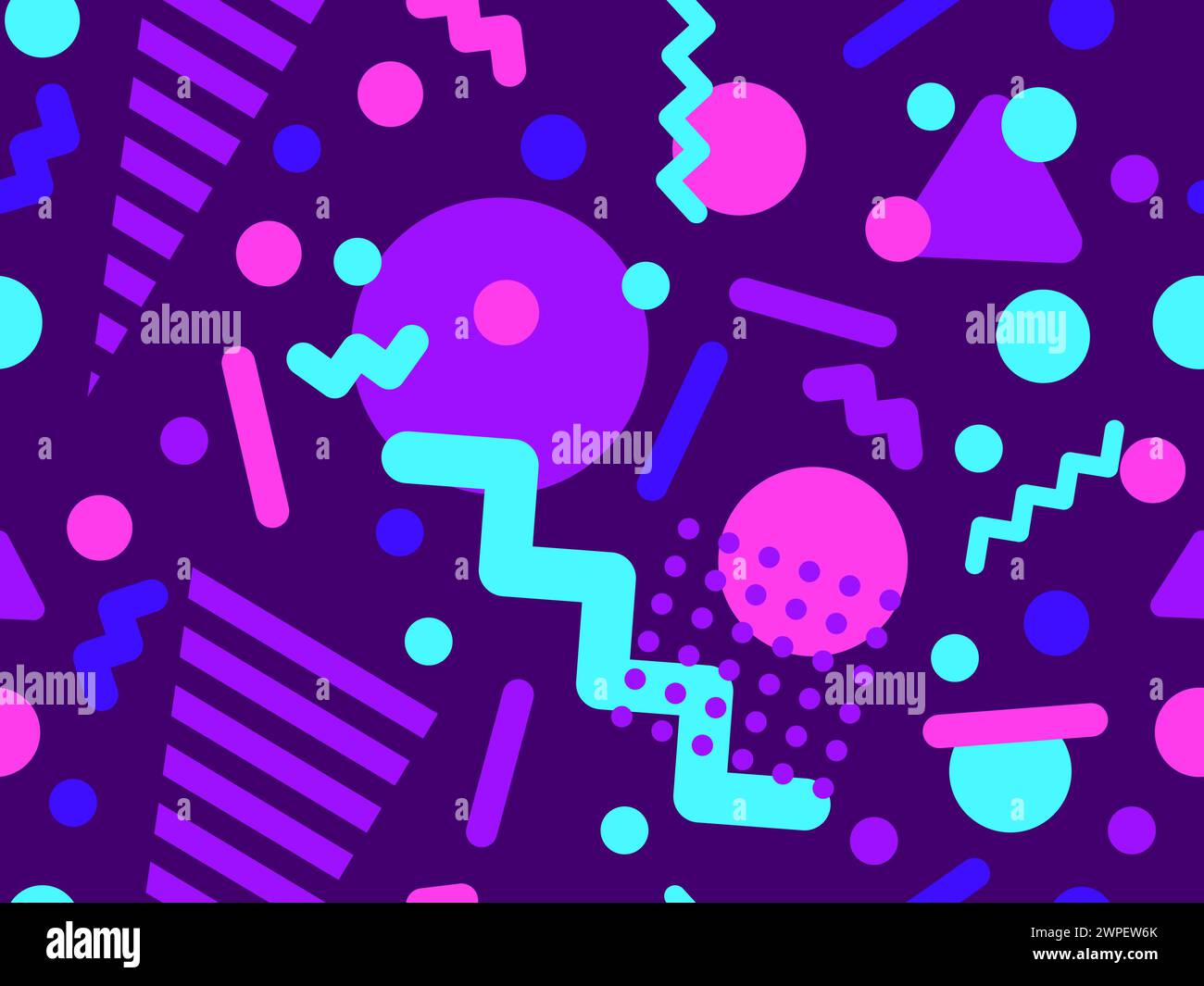 Memphis seamless pattern with geometric shapes in 80s and 90s style ...