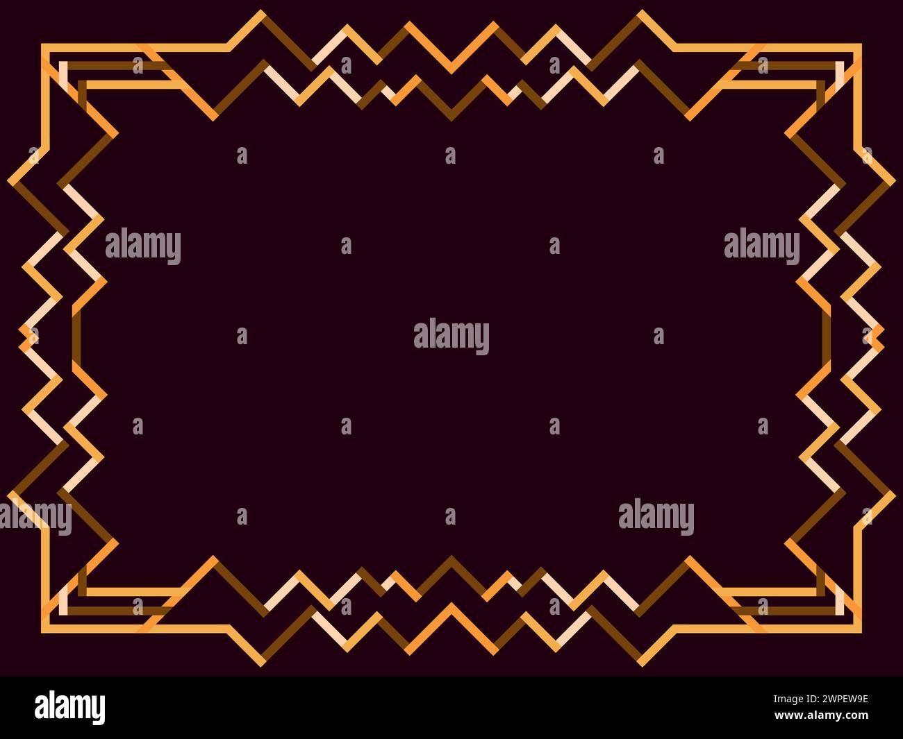 Frame for text in line art style. Art deco frame. Golden vintage linear ...