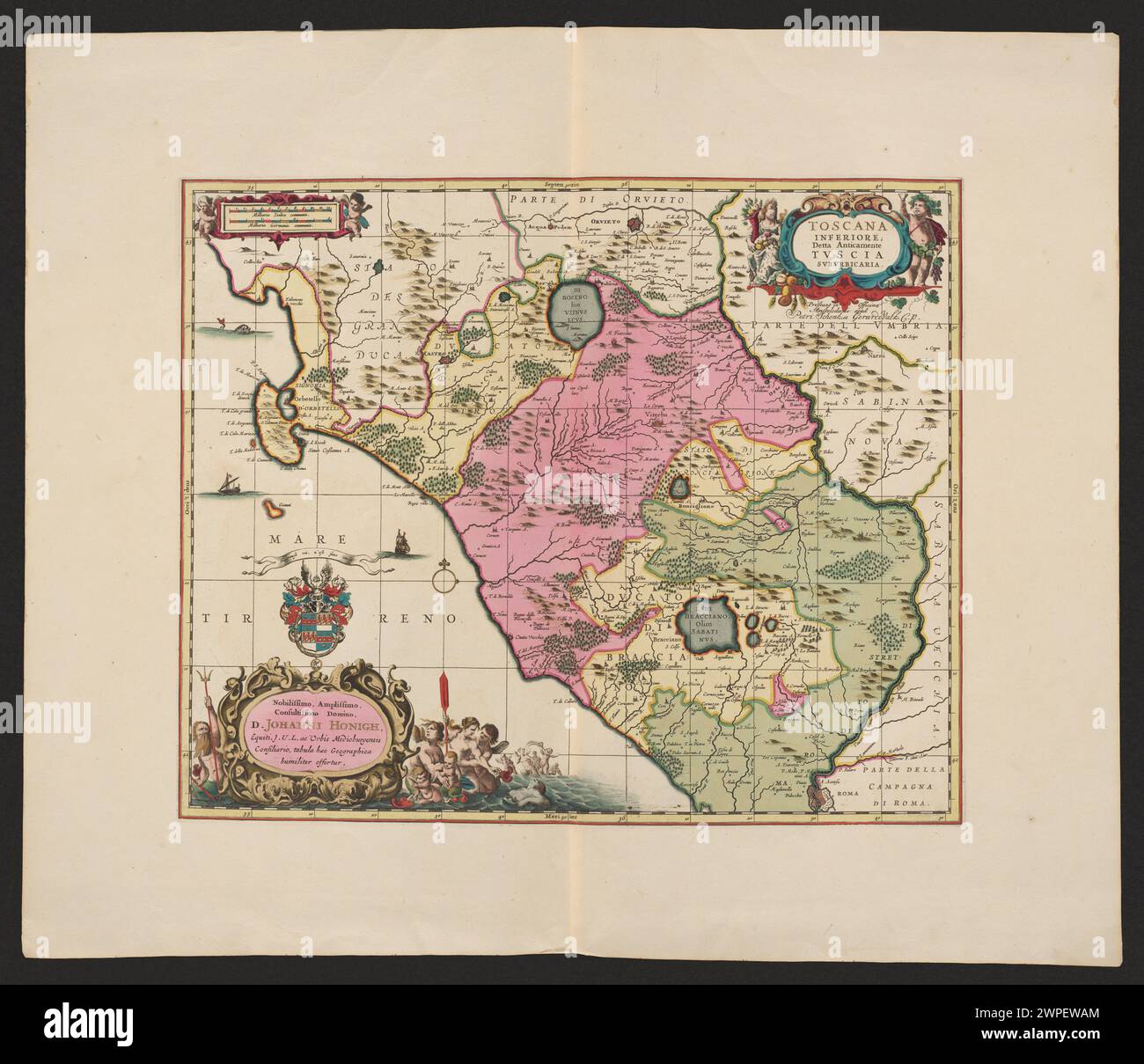 Copperplate map by Pieter Schenck and Gerard Valck from 1711 showing ...