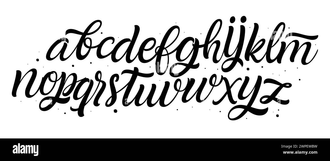 Vector Hand Drawn Alphabet. Brush Paint Letters. Decorative script ...