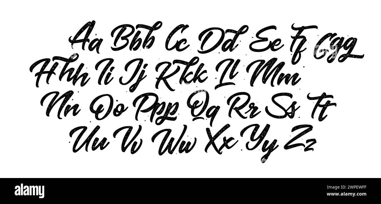 Vector Hand Drawn Alphabet. Brush Paint Letters. Decorative script ...