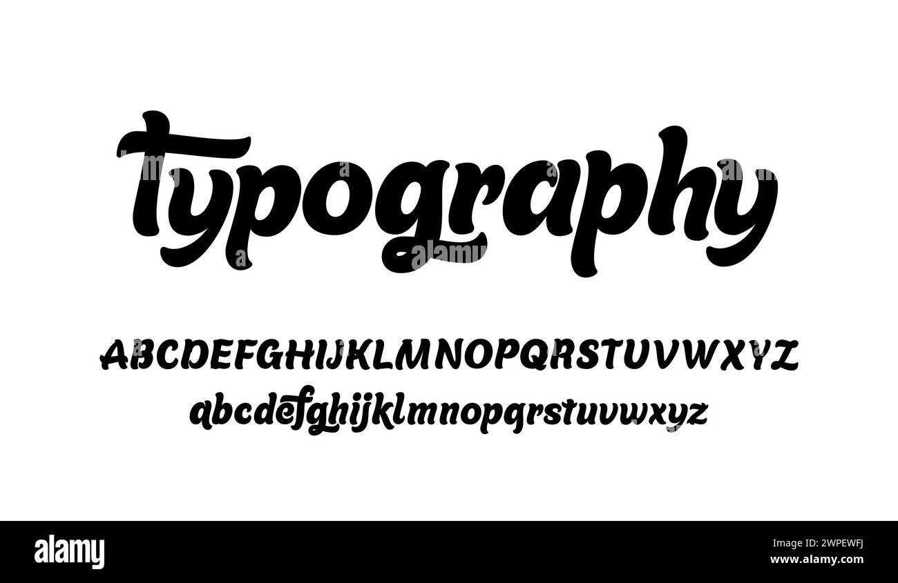 Vector Hand Drawn Alphabet. Brush Paint Letters. Decorative script ...