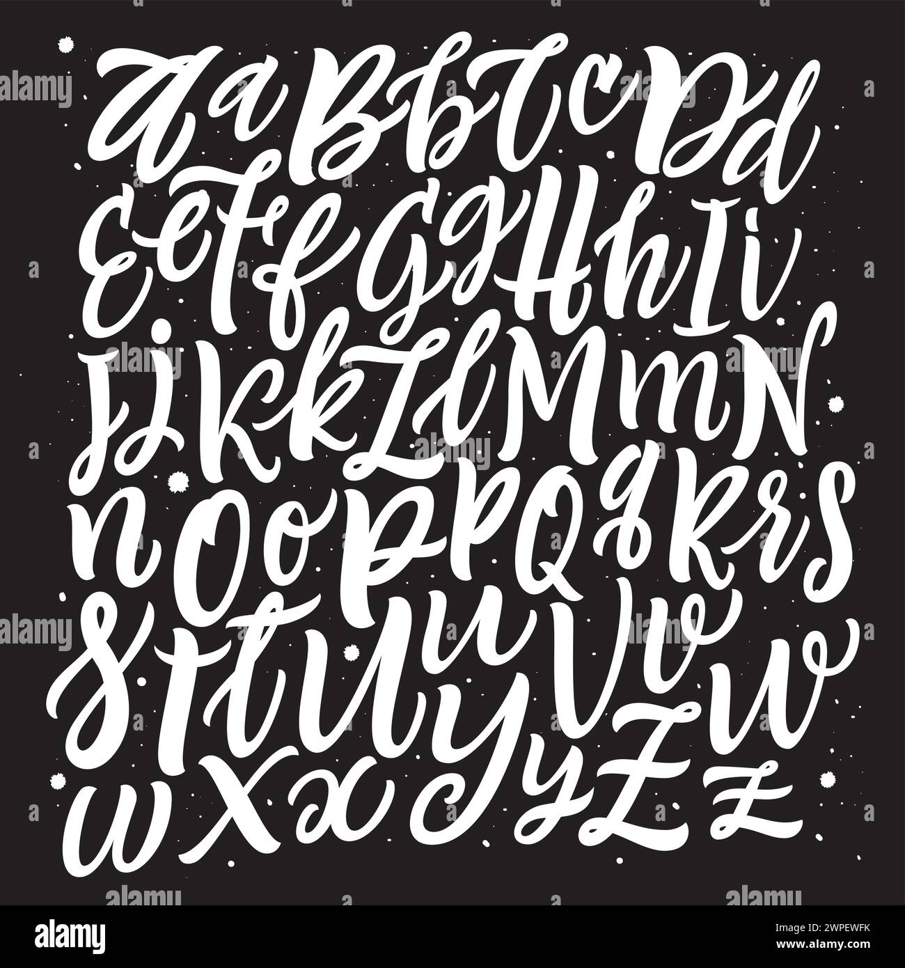 Lettering font isolated on white background. Texture alphabet. Vector ...