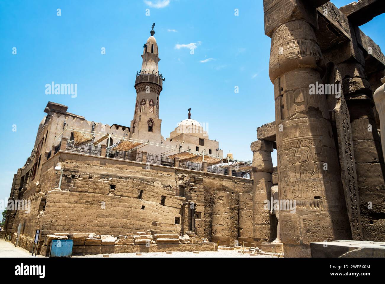 Mosque built on the ruins of Luxor Temple in Luxor, Egypt Stock Photo ...