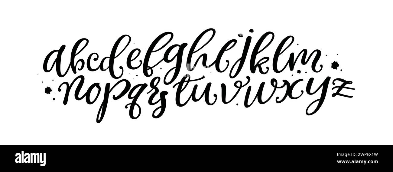 Vector Hand Drawn Alphabet. Brush Paint Letters. Decorative script ...