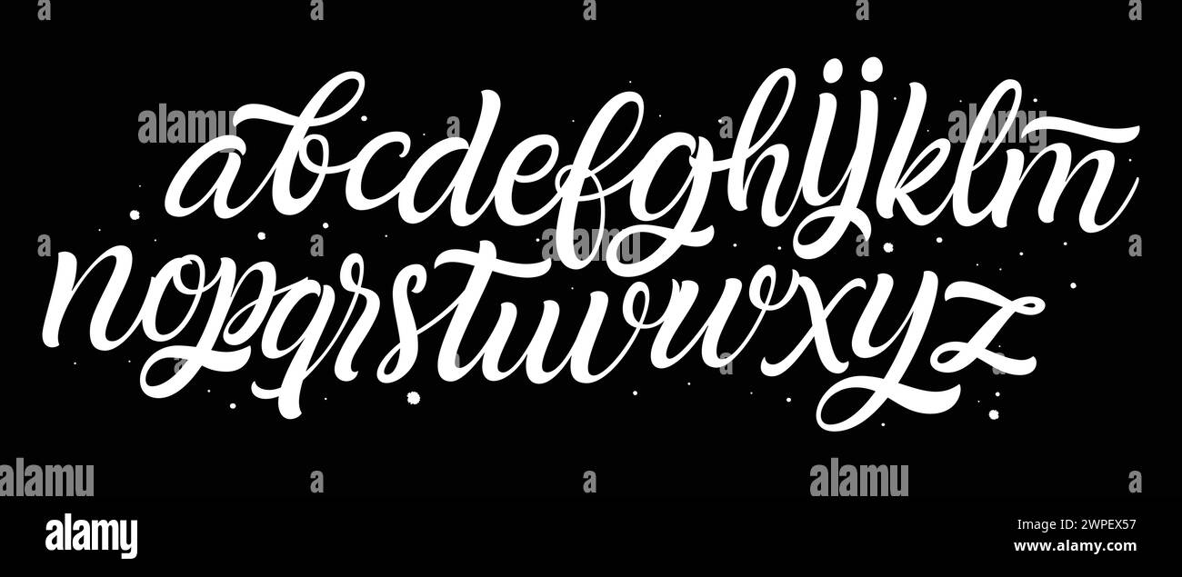 Lettering font isolated on white background. Texture alphabet. Vector ...