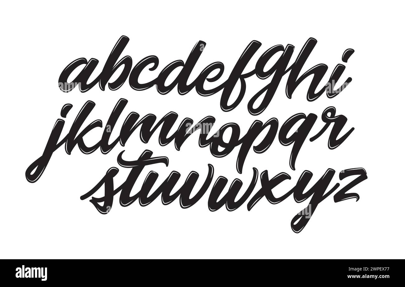Hand lettering alphabet hi-res stock photography and images - Alamy