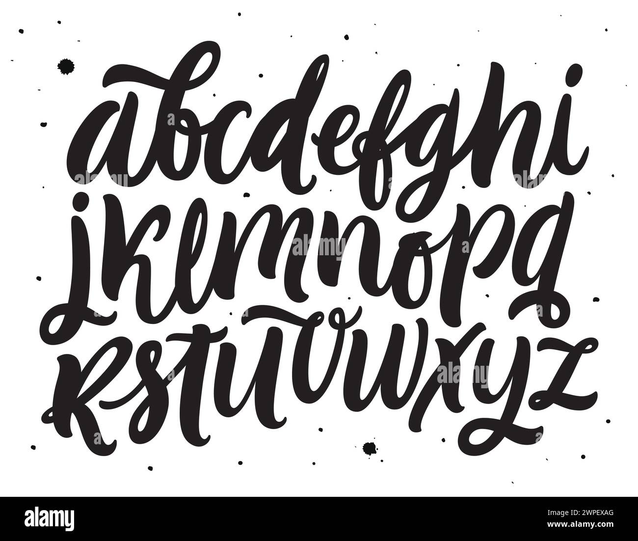 Lettering font isolated on white background. Texture alphabet. Vector ...