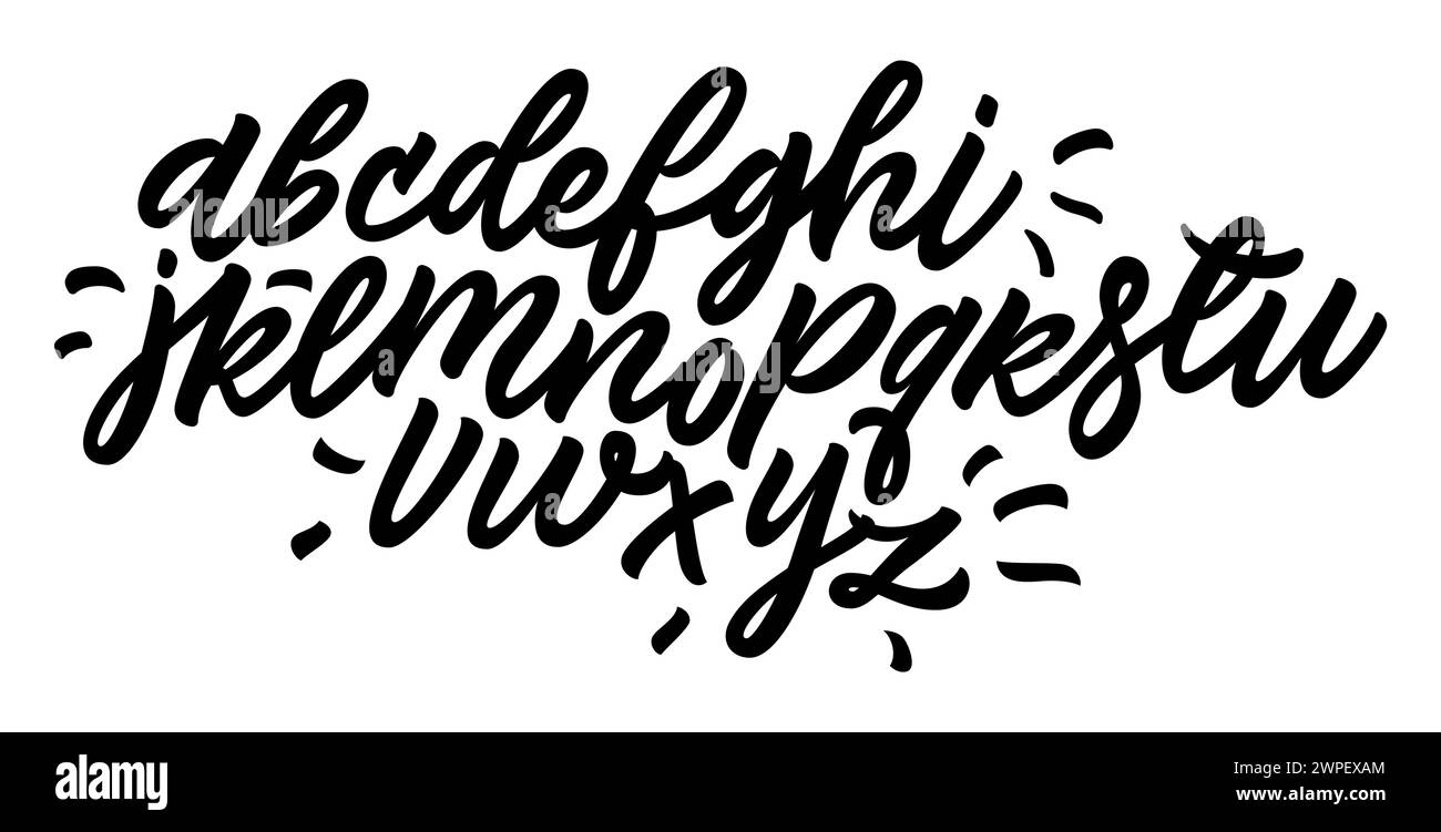 Vector Hand Drawn Alphabet. Brush Paint Letters. Decorative script ...