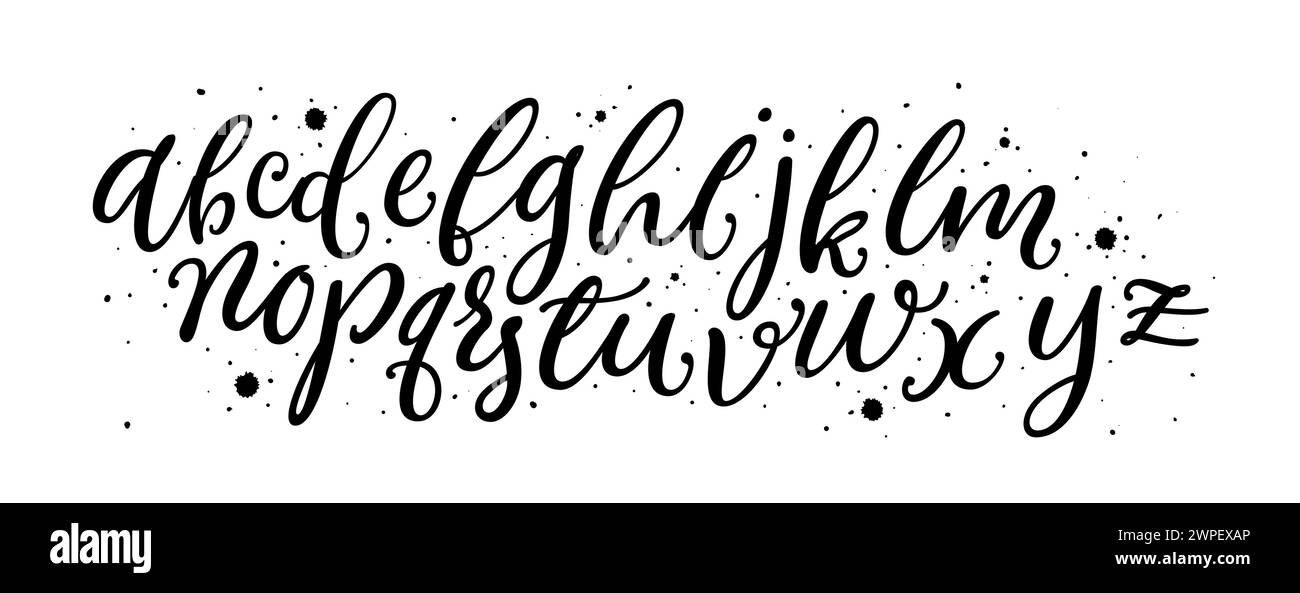 Vector Hand Drawn Alphabet. Brush Paint Letters. Decorative script ...